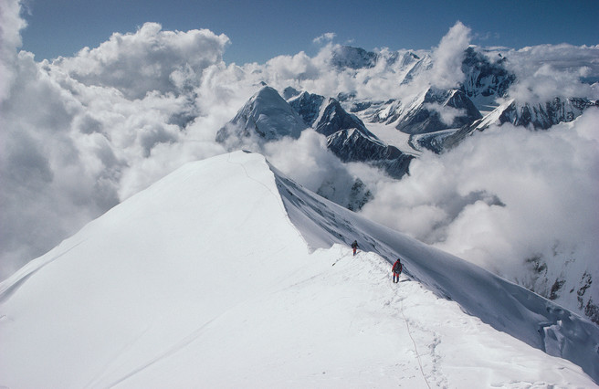 Climbers On The West Ridge Mount Everest Web | On Landscape